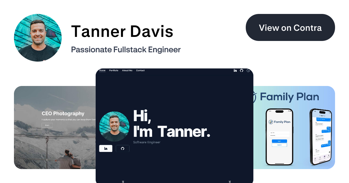Tanner Davis on Contra | Passionate Fullstack Engineer