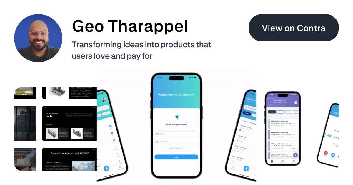 Geo Tharappel - Web Designer | Contra