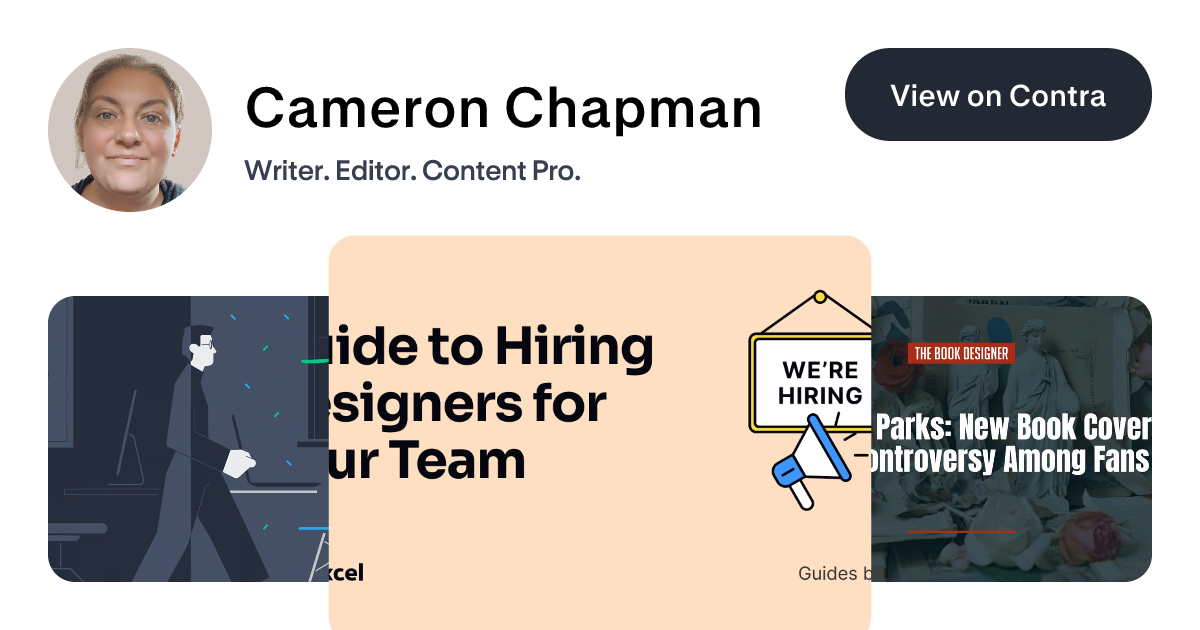 Cameron Chapman on Contra | Writer. Editor. Content Pro.