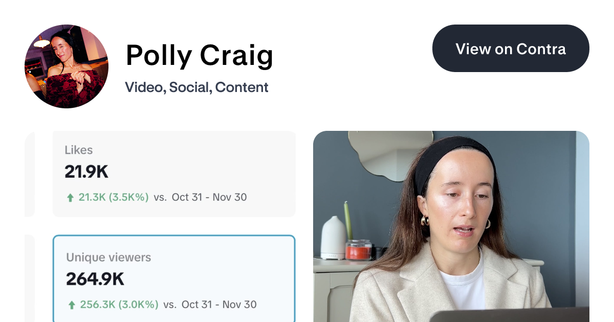 Polly Craig on Contra | Video, Social, Content