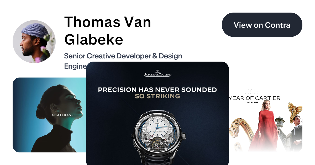 Thomas Van Glabeke on Contra | Senior Creative Developer