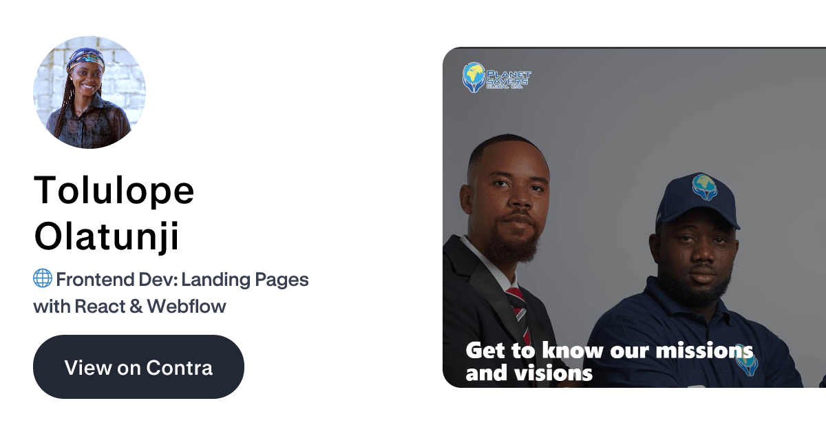 Tolulope Olatunji on Contra