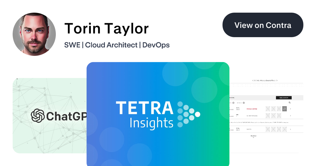 Torin Taylor on Contra | SWE | Cloud Architect | DevOps