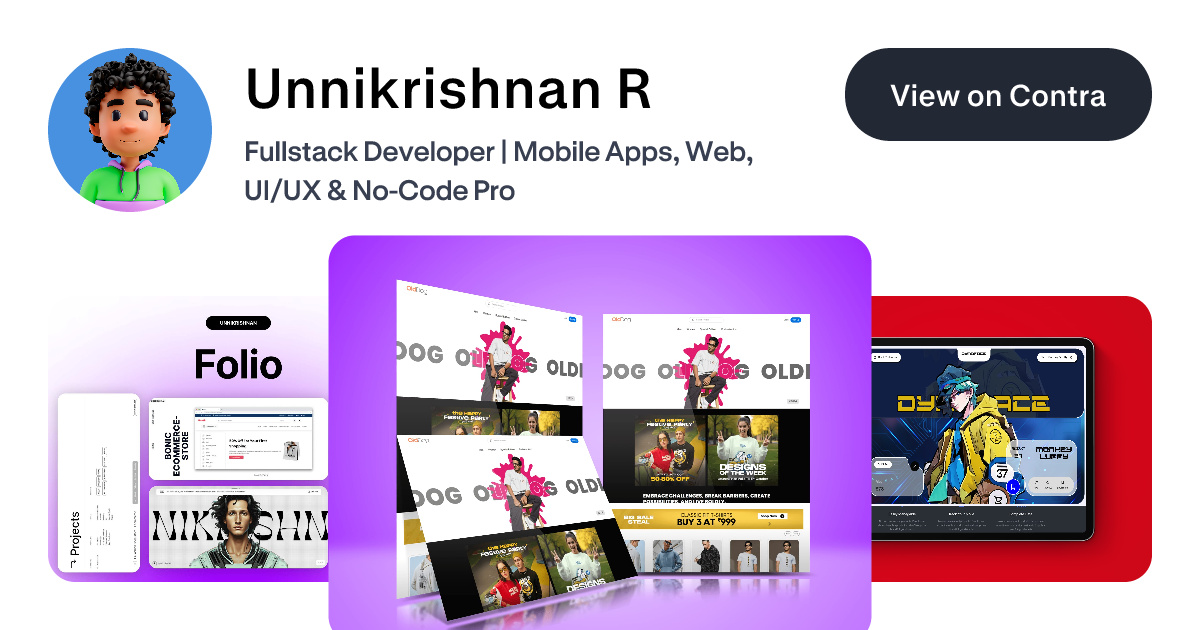Unnikrishnan R's Work | Contra
