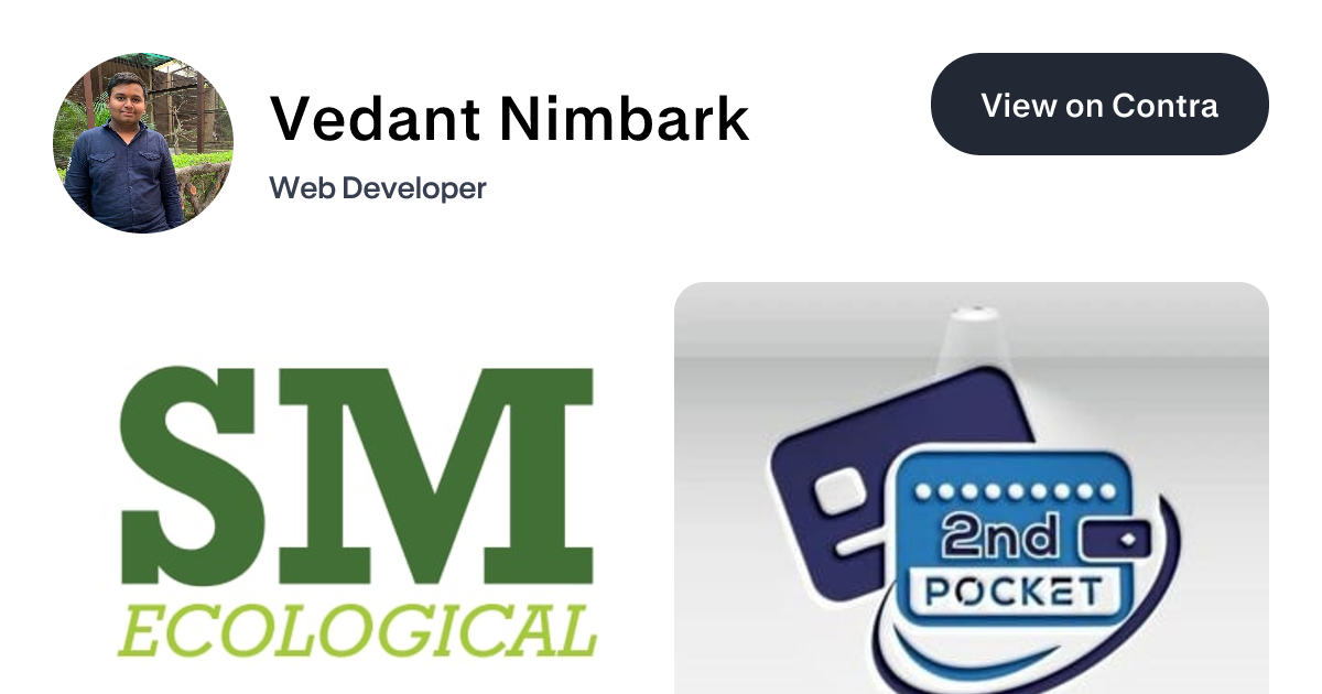 Vedant Nimbark on Contra | Web Developer