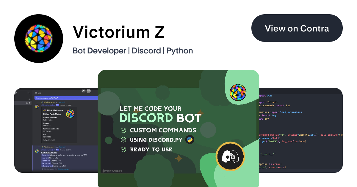 Victorium Z on Contra | Bot Developer | Discord | Python