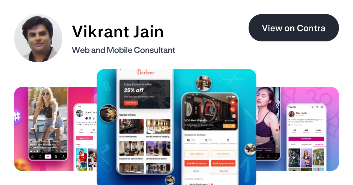 Vikrant Jain on Contra | Web and Mobile Consultant