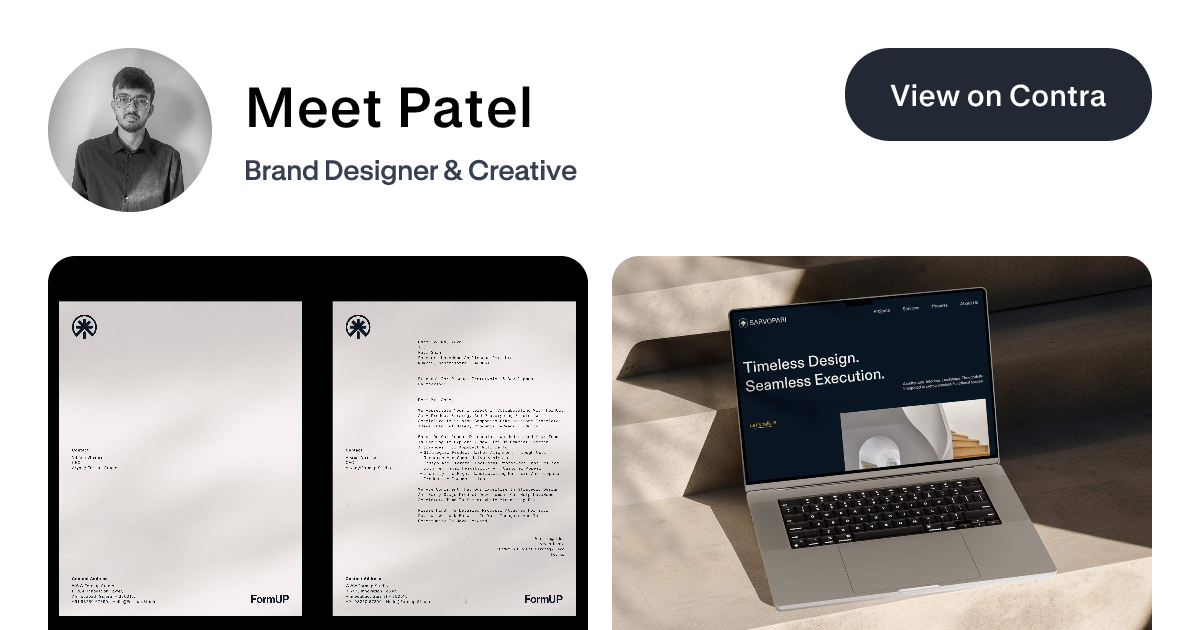 Meet Patel on Contra | Crafting Memorable Logo Designs