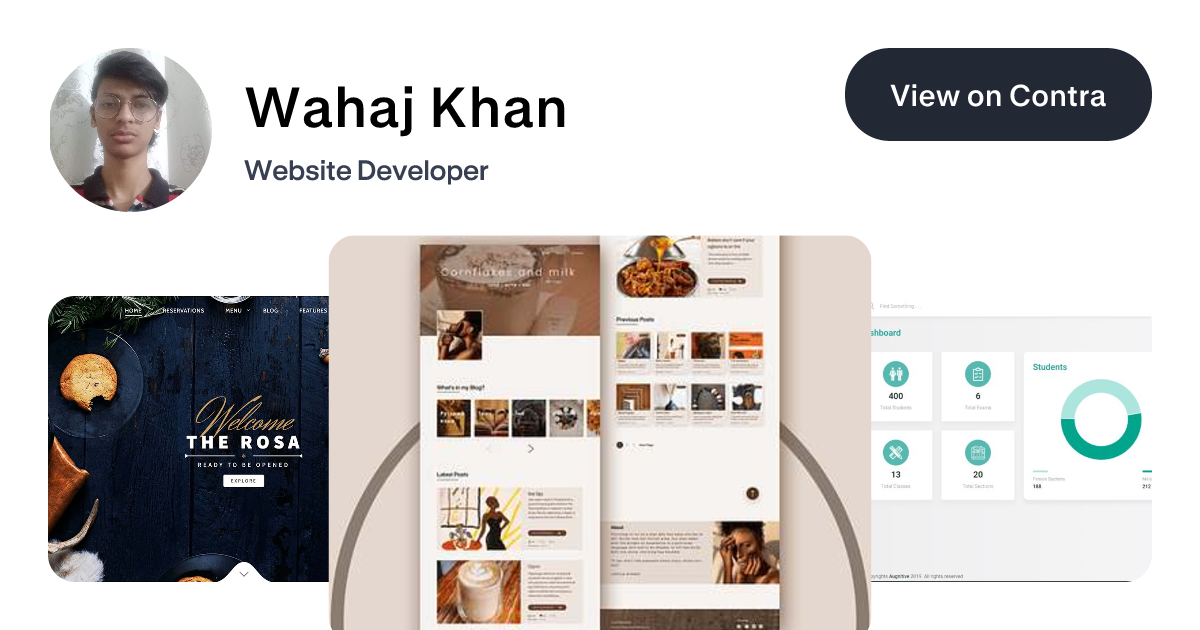 Wahaj Khan on Contra | Website Developer