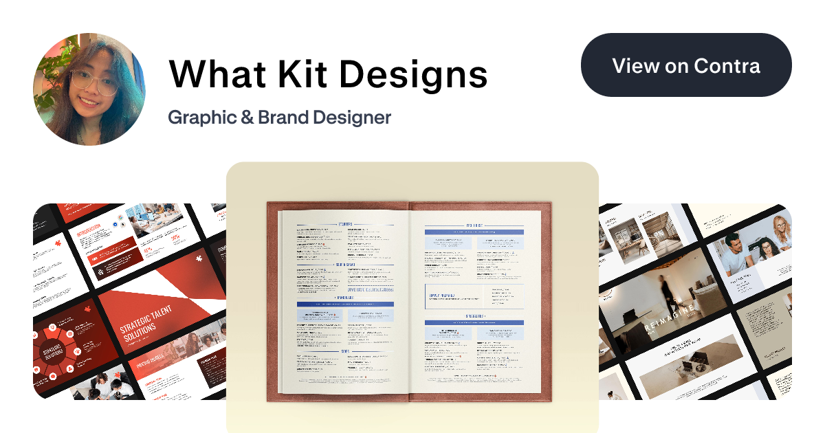What Kit Designs on Contra | Graphic & Brand Designer