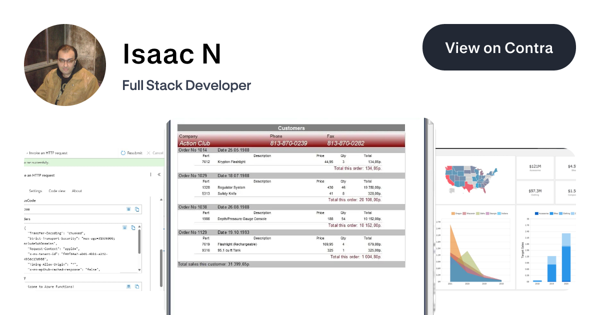 Isaac N on Contra | Full Stack Developer