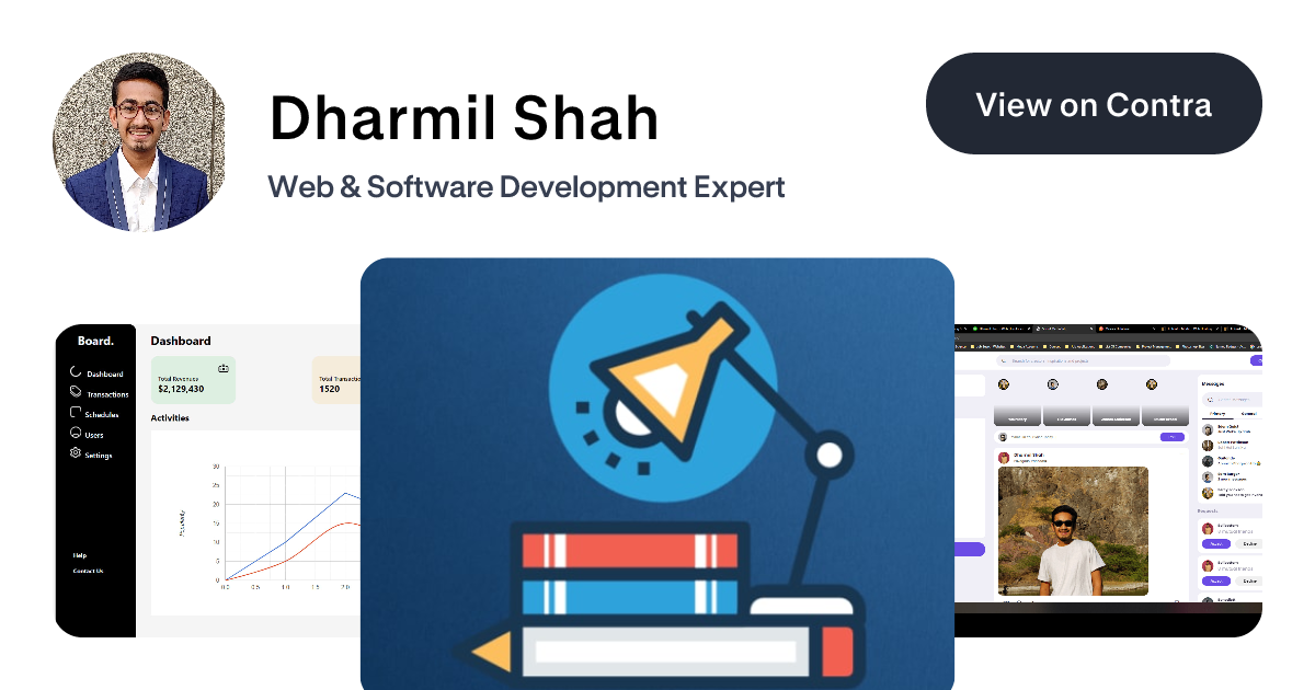 Dharmil Shah on Contra | Web & Software Development Expert