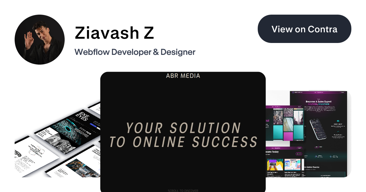 Ziavash Z on Contra | Webflow Developer & Designer