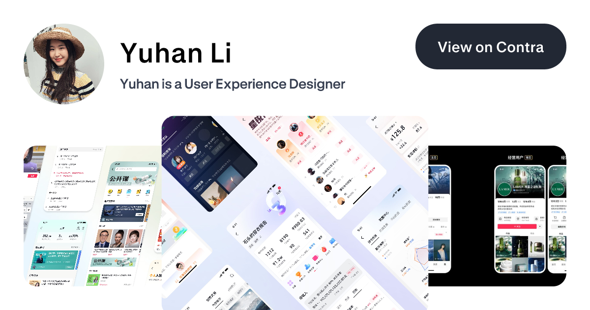 Yuhan Li on Contra | Yuhan is a User Experience Designer