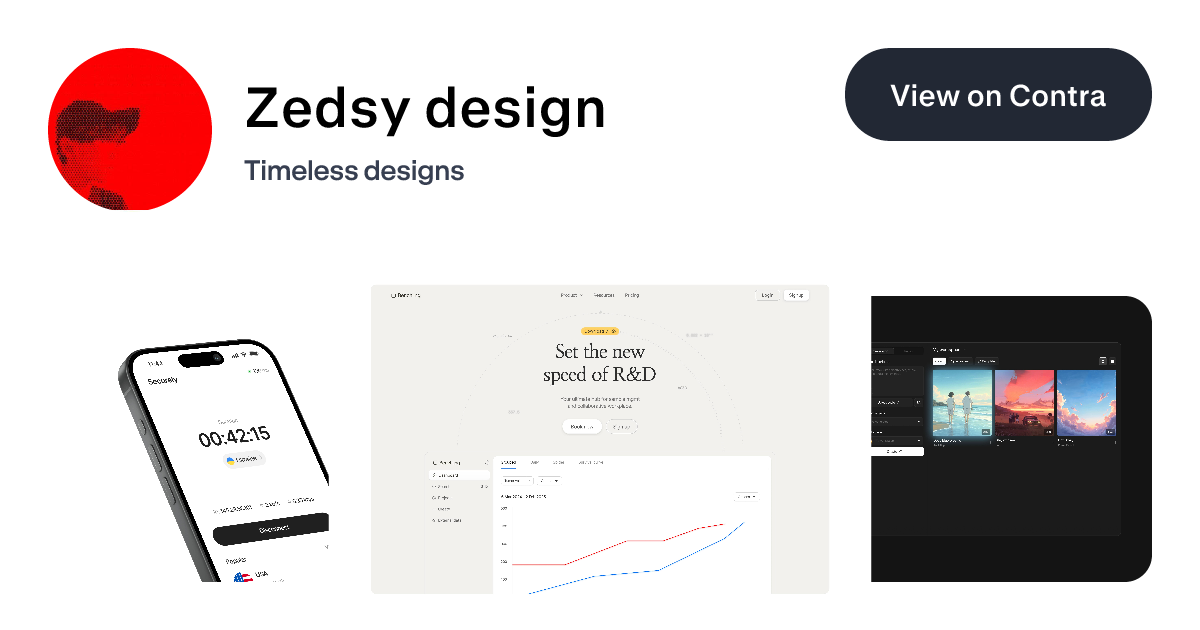 Zedsy design on Contra | Timeless designs & engineering.
