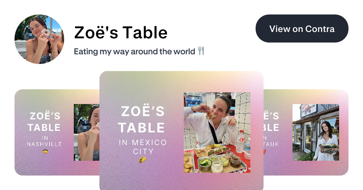 Zoë's Table on Contra | Eating my way around the world 🍴